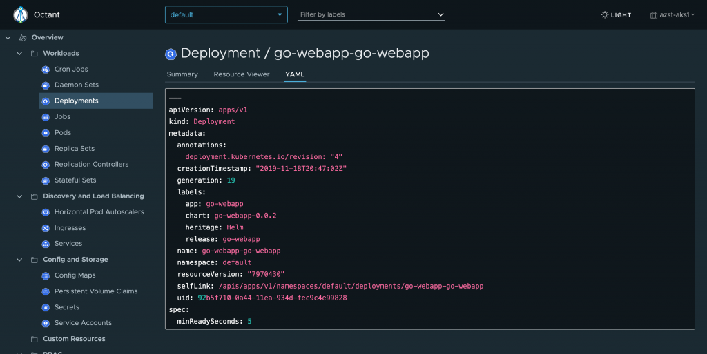 Using Octant as alternative Kubernetes dashboard for Azure Kubernetes ...