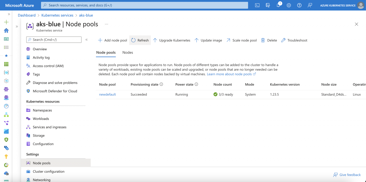 How to change the node size of the default node pool in AKS without downtime? - Daniel's Tech Blog