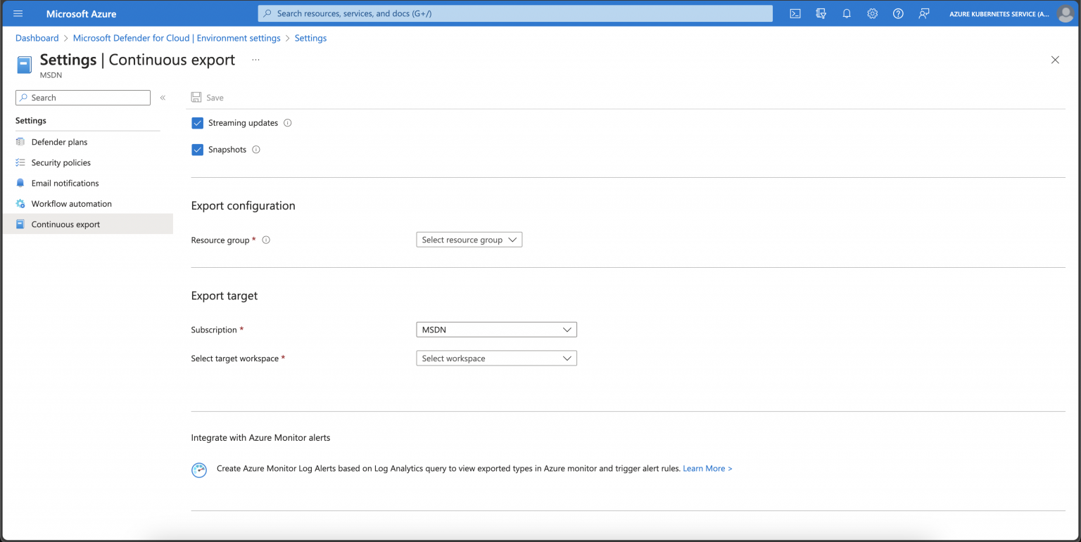 Configure Microsoft Defender for Cloud continuous export via Terraform – Daniel's Tech Blog