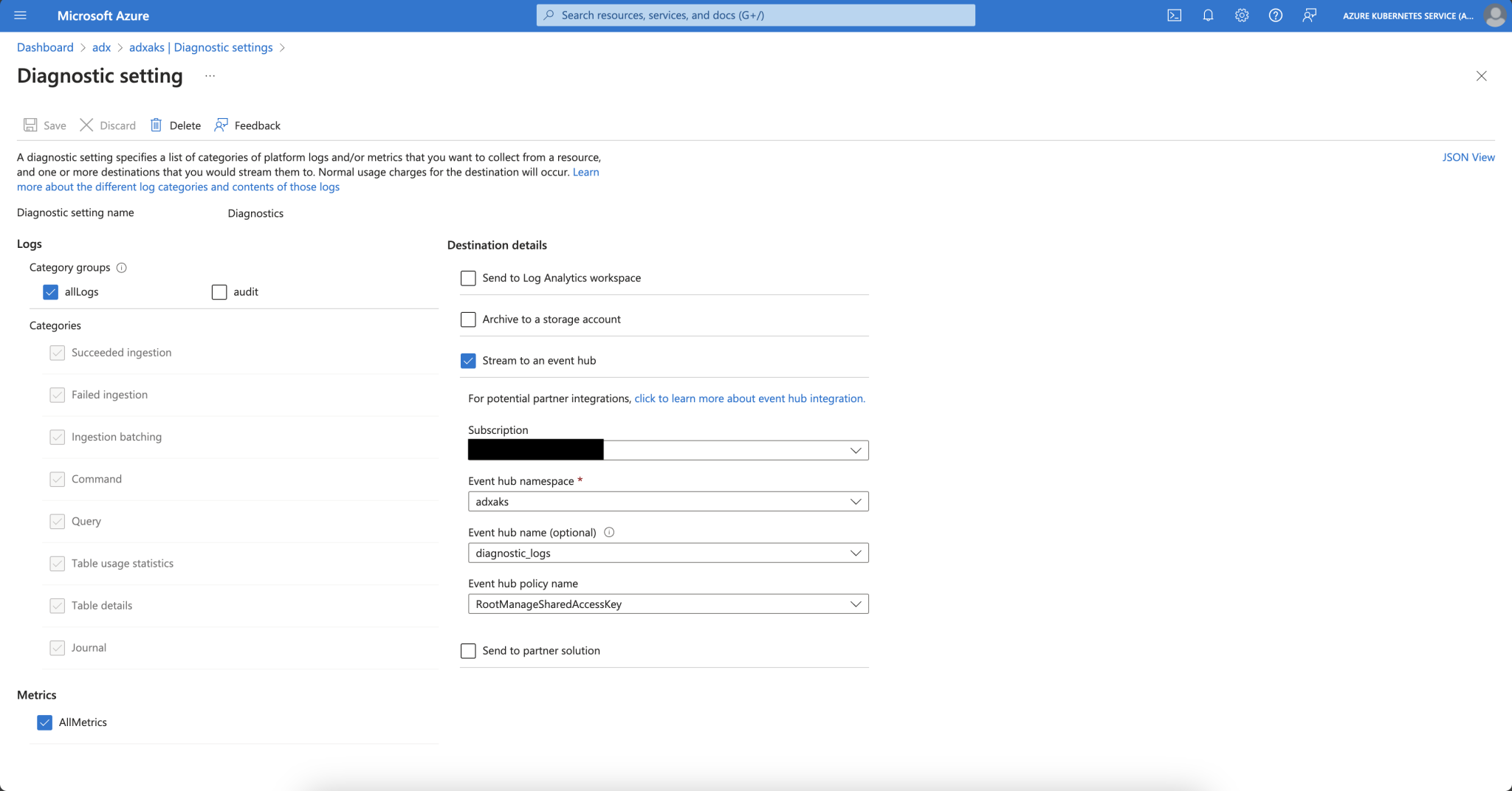 Ingesting Azure Diagnostic Logs into Azure Data Explorer – Daniel's ...