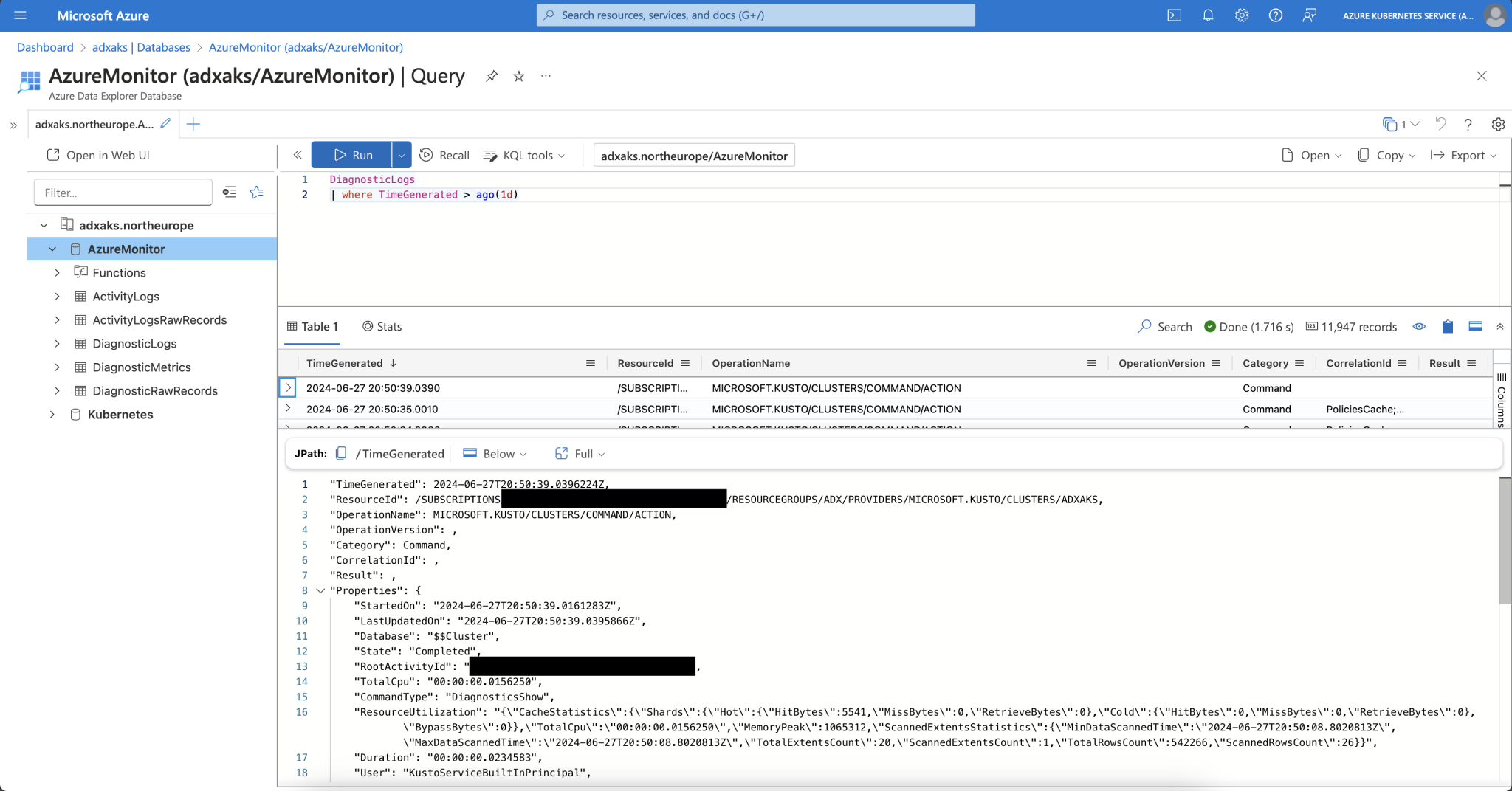 Ingesting Azure Diagnostic Logs into Azure Data Explorer – Daniel's ...